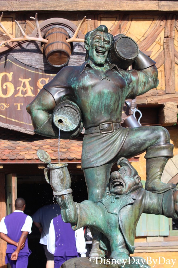 Hidden Mickey Monday : Gaston’s Fountain | DisneyDayByDay